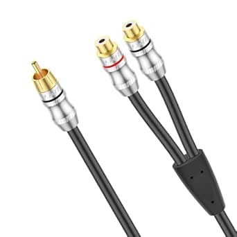 Amazon.com: J&D RCA Y-Splitter Cable, 1 RCA Male to 2 RCA Female Short ...