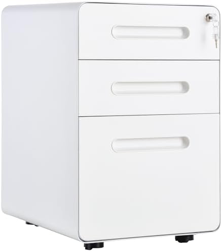 nozama Lockable Filing Cabinet,Office Desk Cabinet 3 Drawer,Under Desk ...