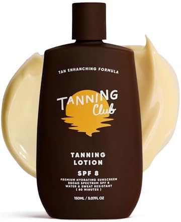 Amazon.com : Tanning Club - Tanning Lotion SPF 8 - Hydrating Sun Care ...