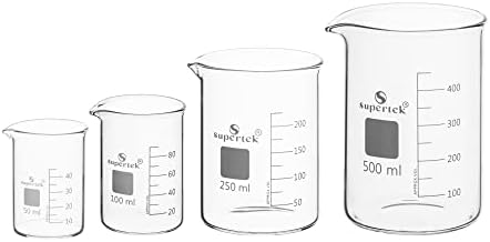 Supertek Borosilicate 3.3 Glass Beakers with Graduation Marks 50ml ...