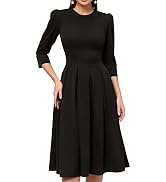 Amazon.com: Simple Flavor Women's Floral Vintage Dress Elegant Midi ...