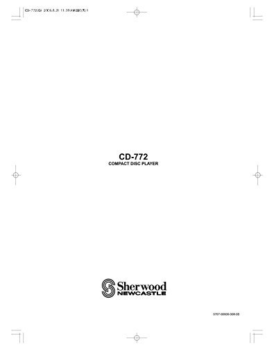 Instruction Manual for Sherwood CD-772 CD Player Owners Instruction ...