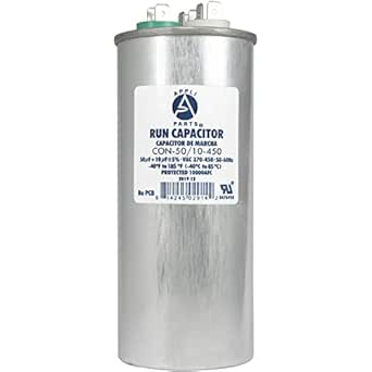 AP APPLI PARTS Dual Run Capacitor for ac 40+10 Mfd uF (microfarads ...