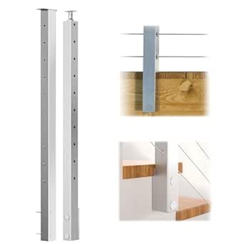 Muzata 36''x2''x2'' Side Mount Stair Post PF01 LB4S Bundle with 4Pack ...