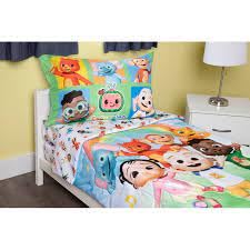 Amazon.com : CoComelon Learning is Fun 4 Piece Toddler Bedding Set ...