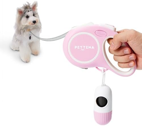 Amazon | PETTENA リード 伸縮 犬用 回転可能 耐久性 高い伸縮式リード 滑り止めハンドル付き 5メートルの強力ナイロンベルト ワンハンドブレーキ 一時停止 耐荷重30 ...