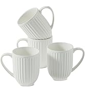 Amazon.com: Hasense Ceramic Coffee Mugs Set of 4 with Rack - 15 oz ...