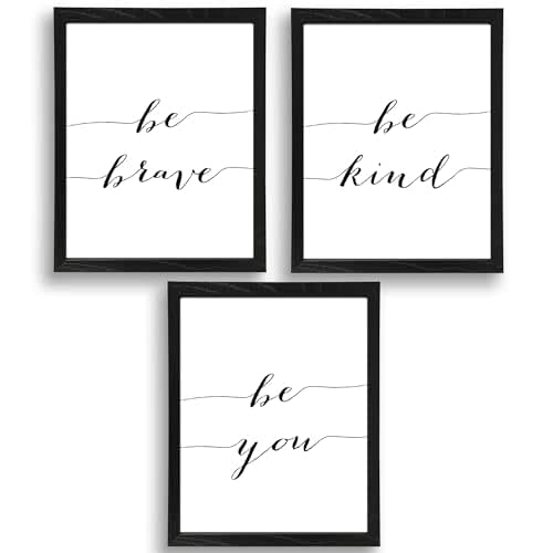 Amazon.com: Be Kind Be Brave Be You Art Prints (Set of 3) - Unframed ...