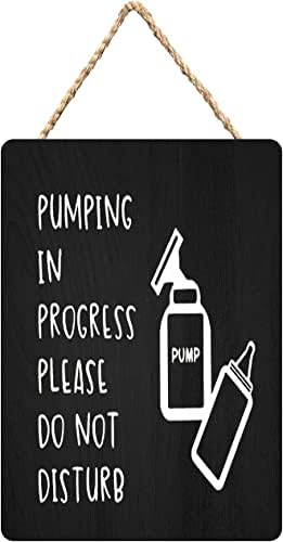 Amazon.com: Pumping in Progress Do Not Disturb Tin Sign Breastfeeding ...