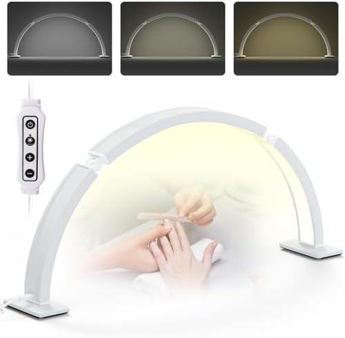 XQZMD Half Moon Nail Desk Lamp with Phone Holder, Foldable Half Moon ...