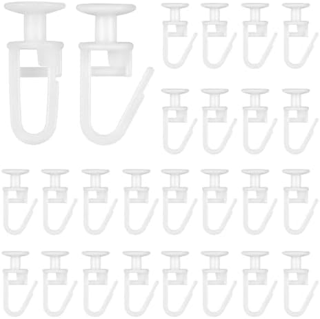 Suaywo 125 Pieces Plastic Sliding Curtain Hooks for Glider Rail Track ...