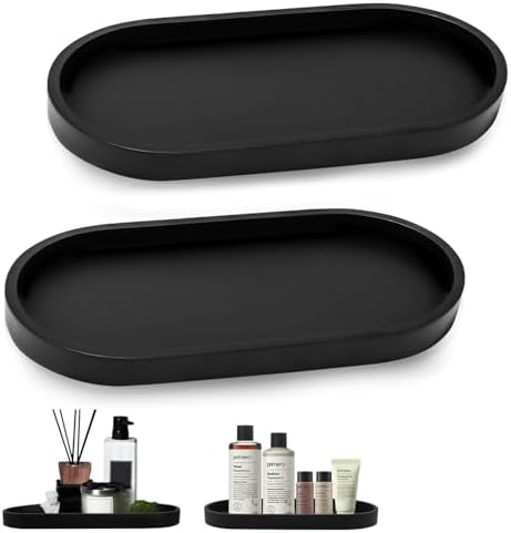 Set of 2 Bathroom Trays, Black Decoration, Bathroom Decorative Sink ...