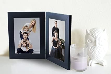 Wooden Frame Glass Cover Joint Family Photo Frame Moulding 5 x 7 Black ...
