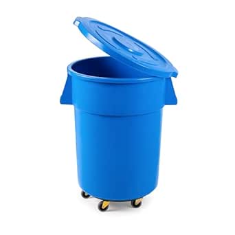 Amazon.com: 55 Gallon Trash Can With Lid And Dolly Round Ingredient ...