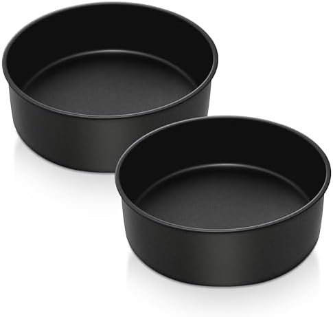 HaWare 8 inch Deep Cake Tin Set of 2, Stainless Steel Non-Stick Cake ...