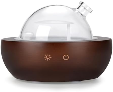 Amazon.com: Wanlola Glass Essential Oil Diffuser with Real Wood Base ...