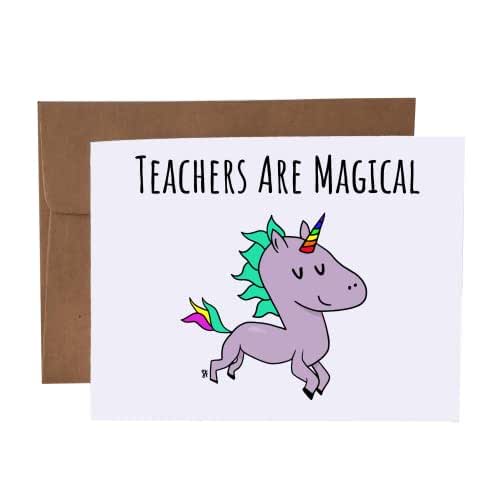 Amazon.com: Teachers Are Magical Teacher Appreciation Unicorn Pun Blank ...