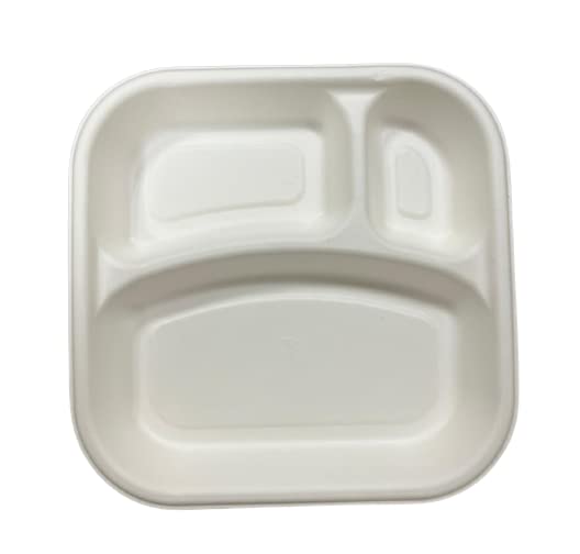 Buy Prabhu RASSI BHANDAR's 9 Inch 3 Compartment Plates 100% Natural ...