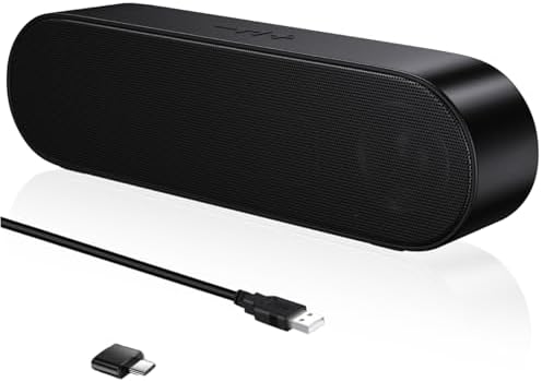 XMSJSIY Mini Computer Speaker for Desktop PC 3.5mm TRS Input with ...