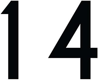 1peak Zahlenaufkleber Nummer 14, schwarz, 20cm (200mm) hoch, Aufkleber ...