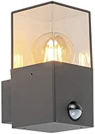 Qazqa - Outdoor Exterior Wall Light Dark Gray with Motion Detector IP44 ...