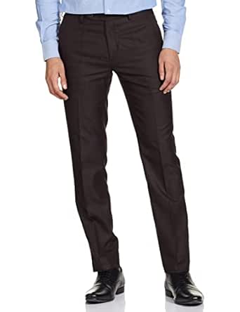 Buy Raymond Men's PLEATLESS Slim FIT Dark Brown Formal Trouser at Amazon.in