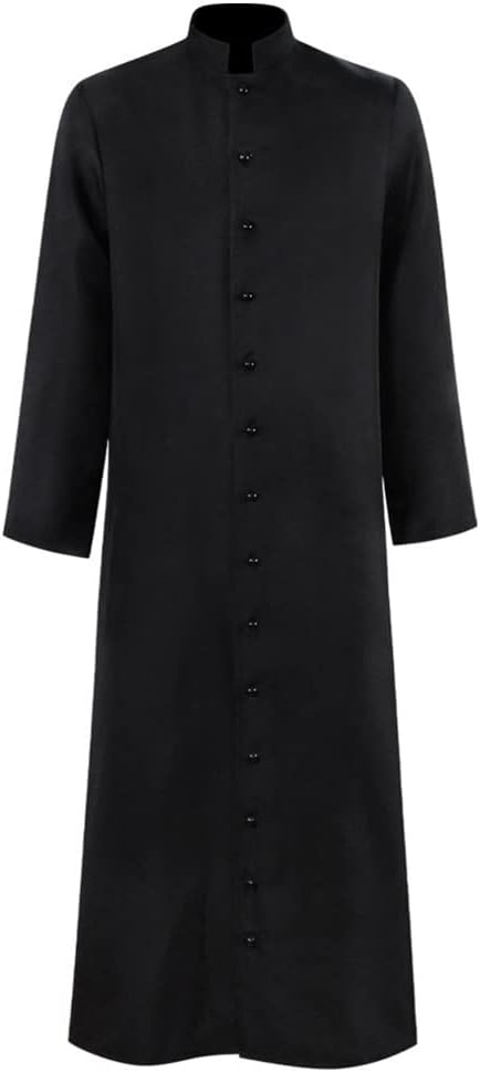 Renaissance Medieval Priest Costume Clergy Pastor Cassock Robe Vestment ...