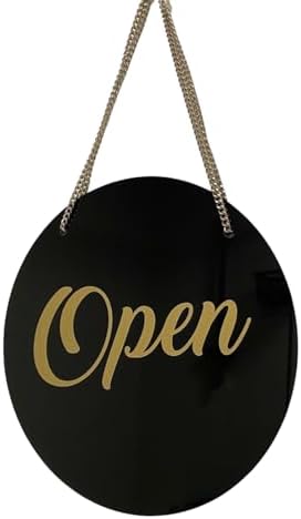 Modern Wooden Open Closed Sign - Double-Sided Open Sign for Window or ...