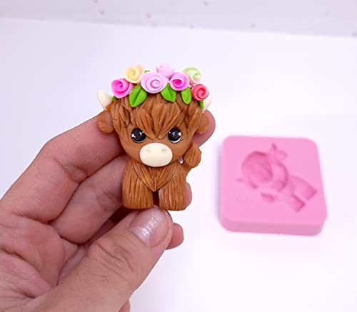 Amazon.com: Highland cow highland cattle farm clay polymer clay mold ...