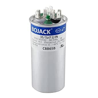 BOJACK 35+5uF 35 5 MFD ±6% 370V/440V CBB65 Dual Run Circular Start Capacitor for AC Motor Run or ...