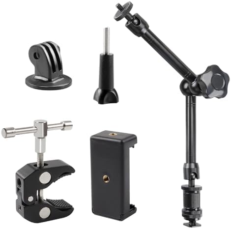 TECDW 11 Inch Adjustable Magic Arm with Super Clamp, 360° Ball Heads ...