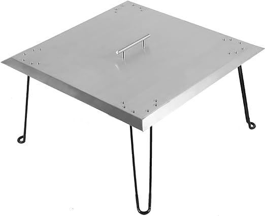 Amazon.com : Marada Square Fire Pit lid Pan wolf fire pit 430 Heat ...
