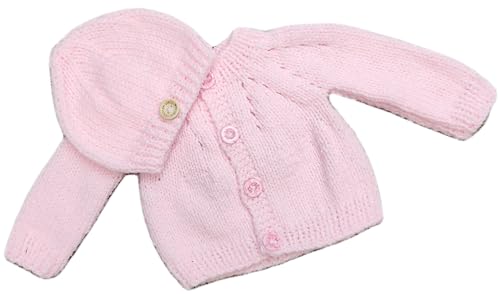 Poet Set - Handknitted premature baby cardigan and hat set. Will fit ...
