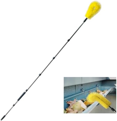 Mnypipog 8.2FT Extendable Stainless Steel Gutter Cleaning Brush Gutter ...