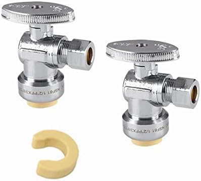 Amazon.com: WiseWater 1/4 Turn Push Fit Angle Stop Valve, 3/8" O.D x 1/ ...