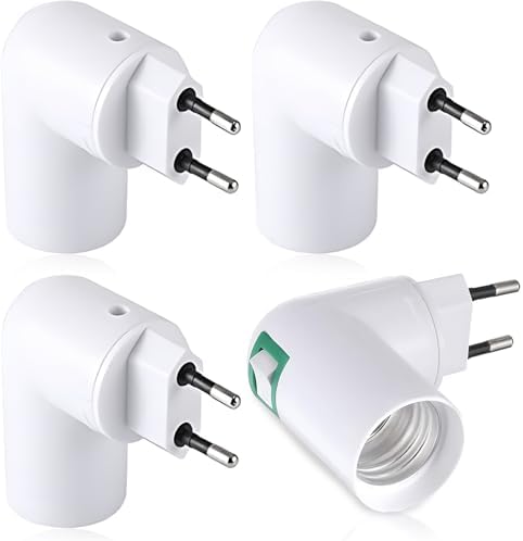 WUIOWPPIC E27 Lampenfassung mit Stecker Eu-Stecker E27 Sockel Adapter ...