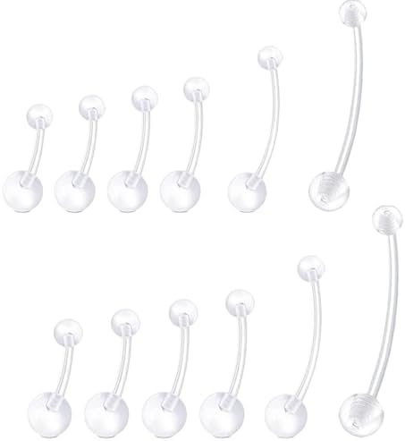 QttvbTna 14G Pregnancy Belly Bar Retainer,12 Pcs Flexible Bendable ...