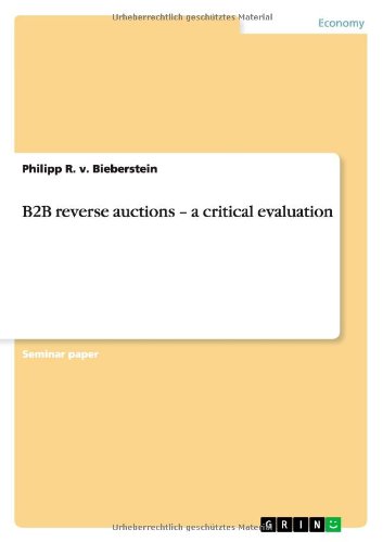 B2B Reverse Auctions - A Critical Evaluation : Amazon.in: Books