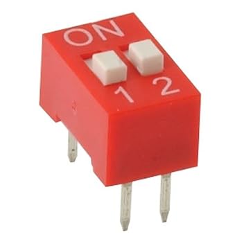 DIP Switch On Off Single Pole Single Throw 2 Slide PC Pins 2.54mm ...
