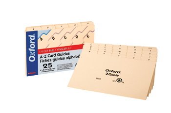 Snapklik.com : Oxford A-Z Card Guides, 5" X 8", 1/5-Cut Tabs, Manila ...