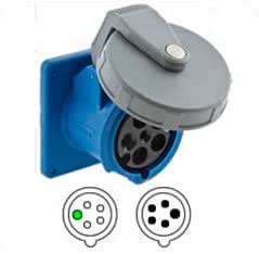 Hubbell HBL530R9W AC Receptacle IEC60309 530R9W IEC 309 Pin & Sleeve ...