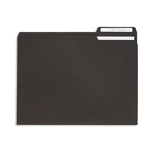 Snapklik.com : 100 Black File Folders, Letter Size, 1/3 Cut Tab, Great ...