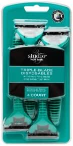 Amazon.com: Studio 35 For Men Triple-Blade Disposable Razors, 4 ea ...