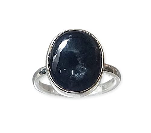 Amazon.com: Genuine Trapiche Blue Sapphire Solid Sterling Silver Ring ...