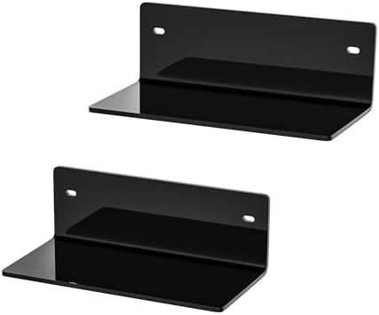 OIJOIYOI 3 Pcs Acrylic Floating Shelves, Wall Mounted Display Shelf ...