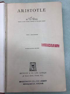 Aristotle: Ross, W. D. (William David) (1877-1971): Amazon.com: Books