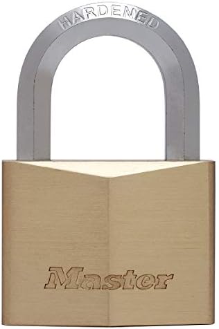 Master Lock 1165EURD Solid Brass Keyed Padlock with Hexagonal Shackle ...
