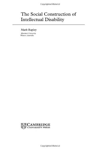 Amazon.com: The Social Construction of Intellectual Disability ...