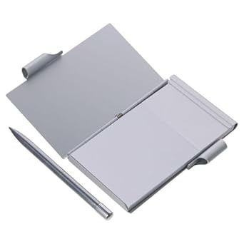 GetCoupon Metal Pocket Notebook, Aluminum Portable Notepad, with Pen ...