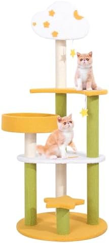 Amazon.com : Lucky Monet 34 Inches Green Cat Activity Tree Cute Cat ...